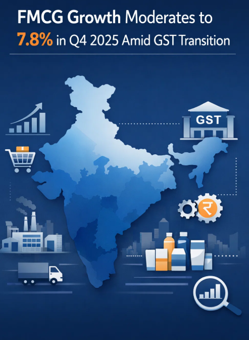 E-commerce Gains Ground as FMCG Growth Slows to 7.8% in Q4 2025 – GST Learn